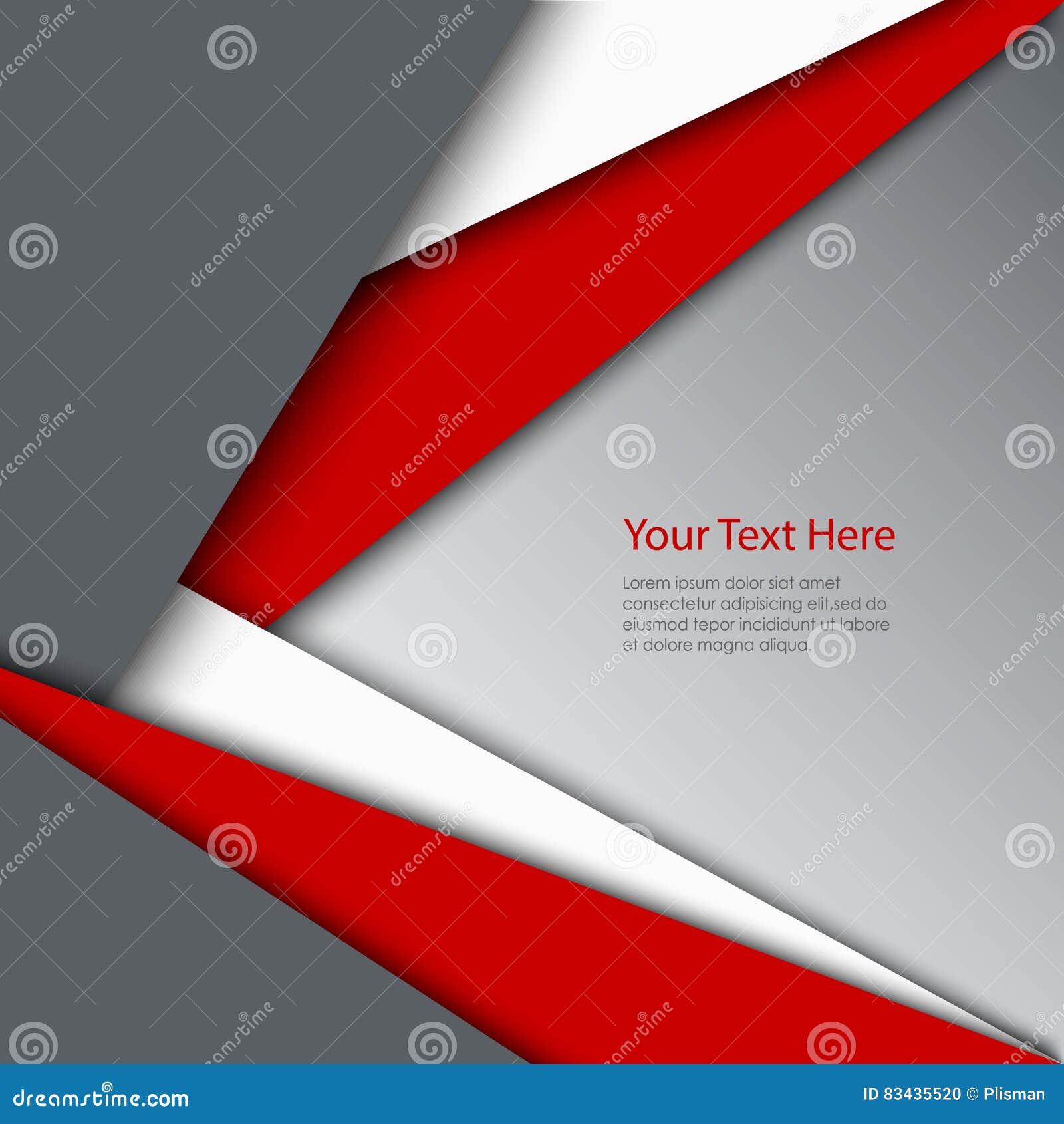 Abstract Red White Grey Triangles Background Stock Vector ...