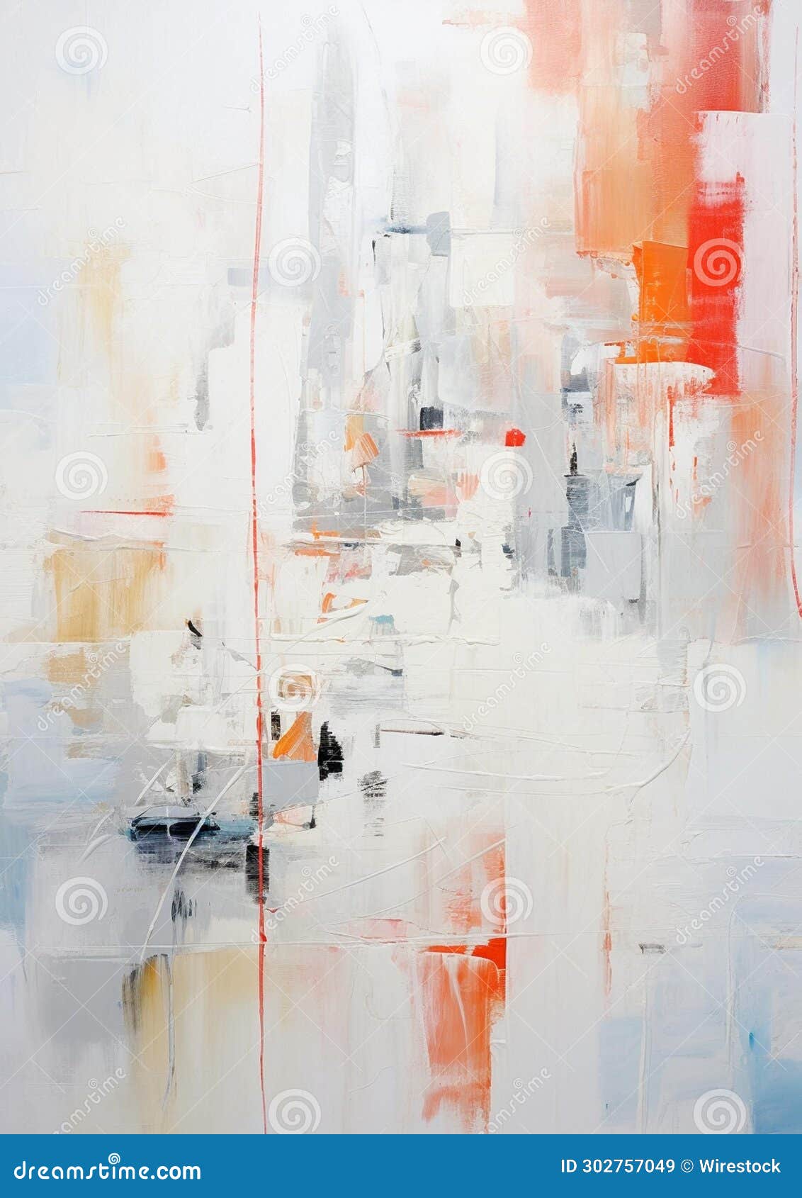 Abstract Red and White Painting Modern Stock Illustration ...