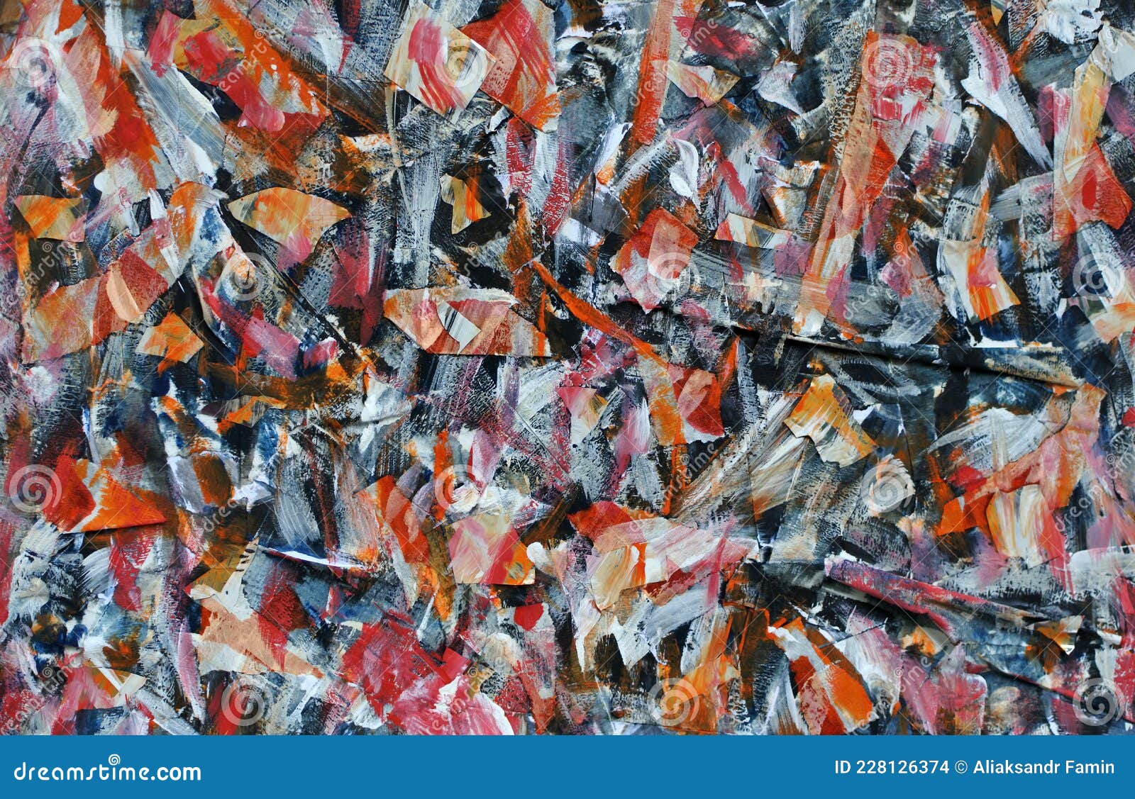 Abstract Red and White Spots on a Multicolored Background. a Dirty ...