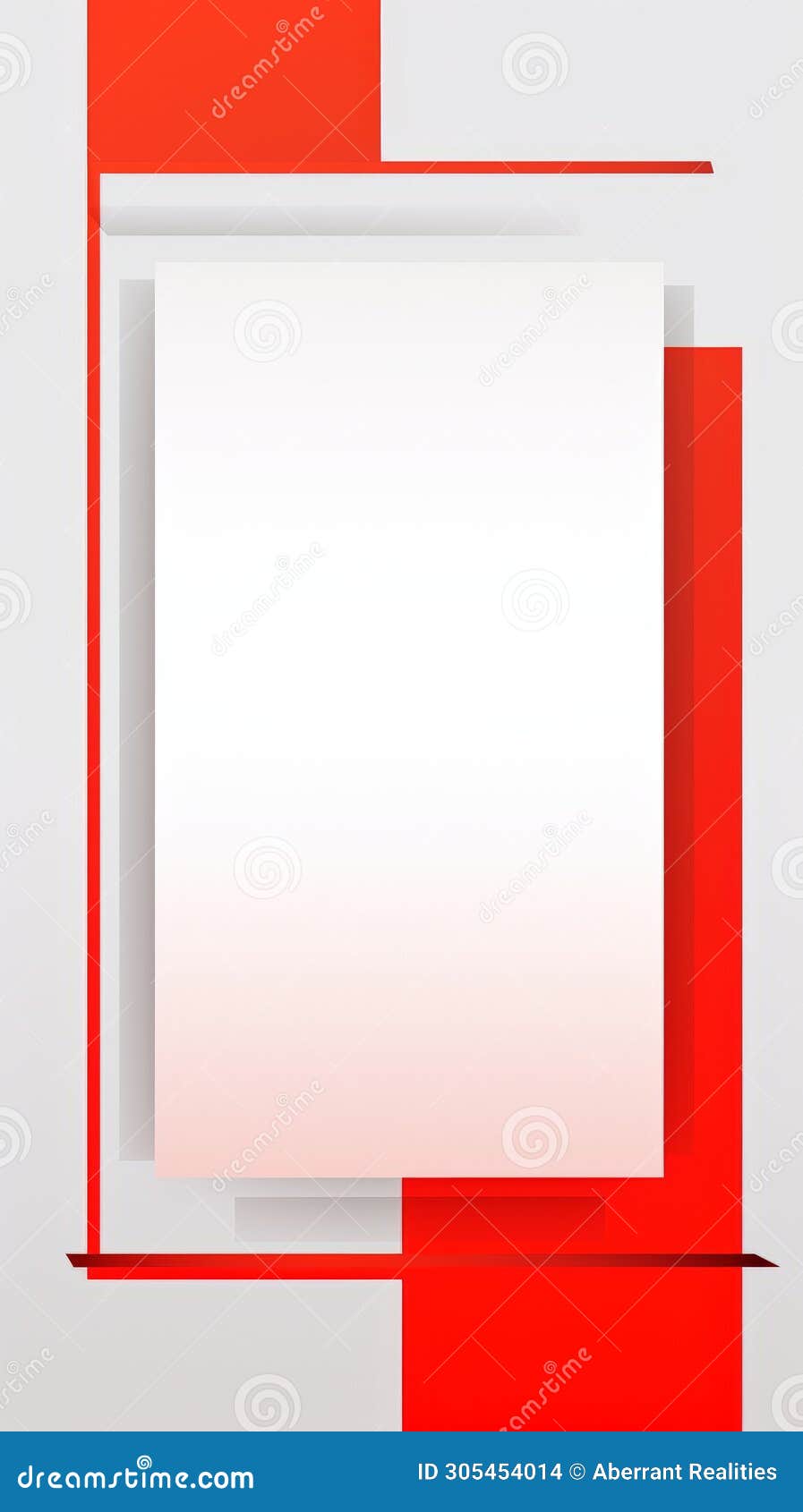 An Abstract Red and White Square on a Gray Background Stock ...