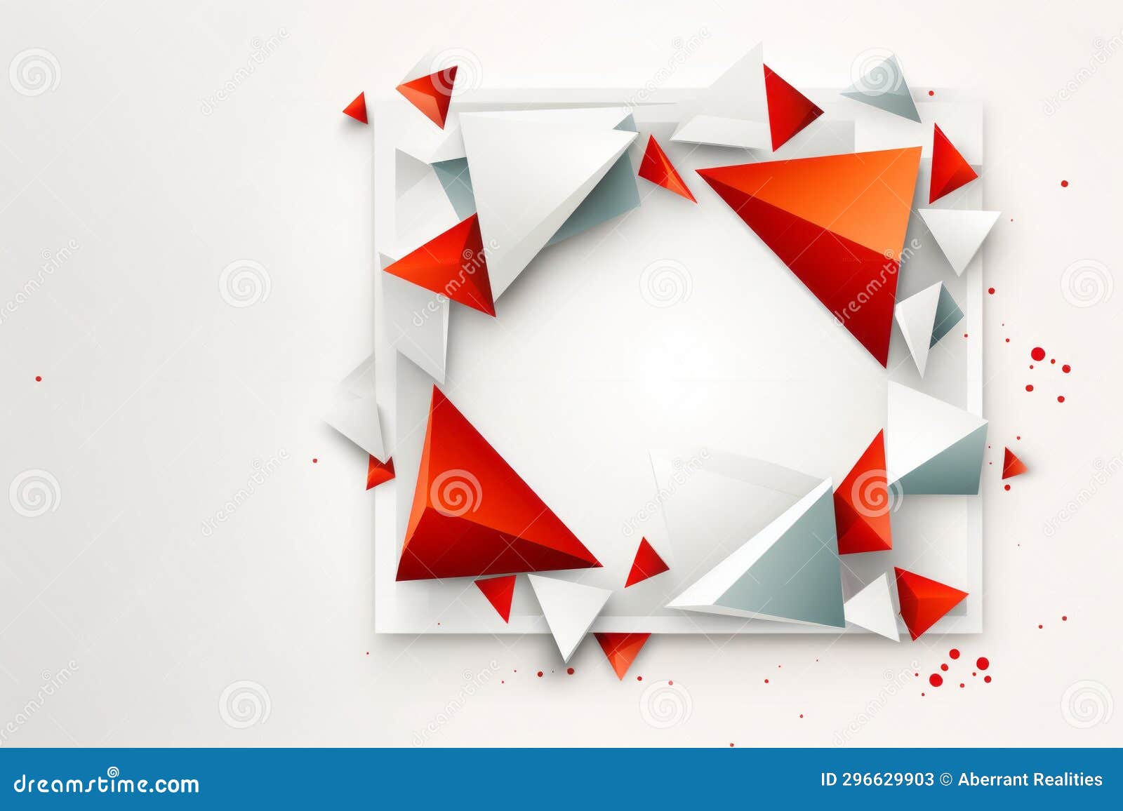 Abstract Red and White Triangles on a White Background Stock ...