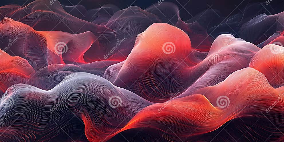 Abstract Red White Wave Lines Swirling Texture Background Stock ...