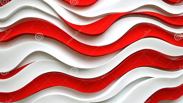 Abstract Red and White Wave Patterns Creating a Dynamic Texture on a Surface Stock Photo - Image ...