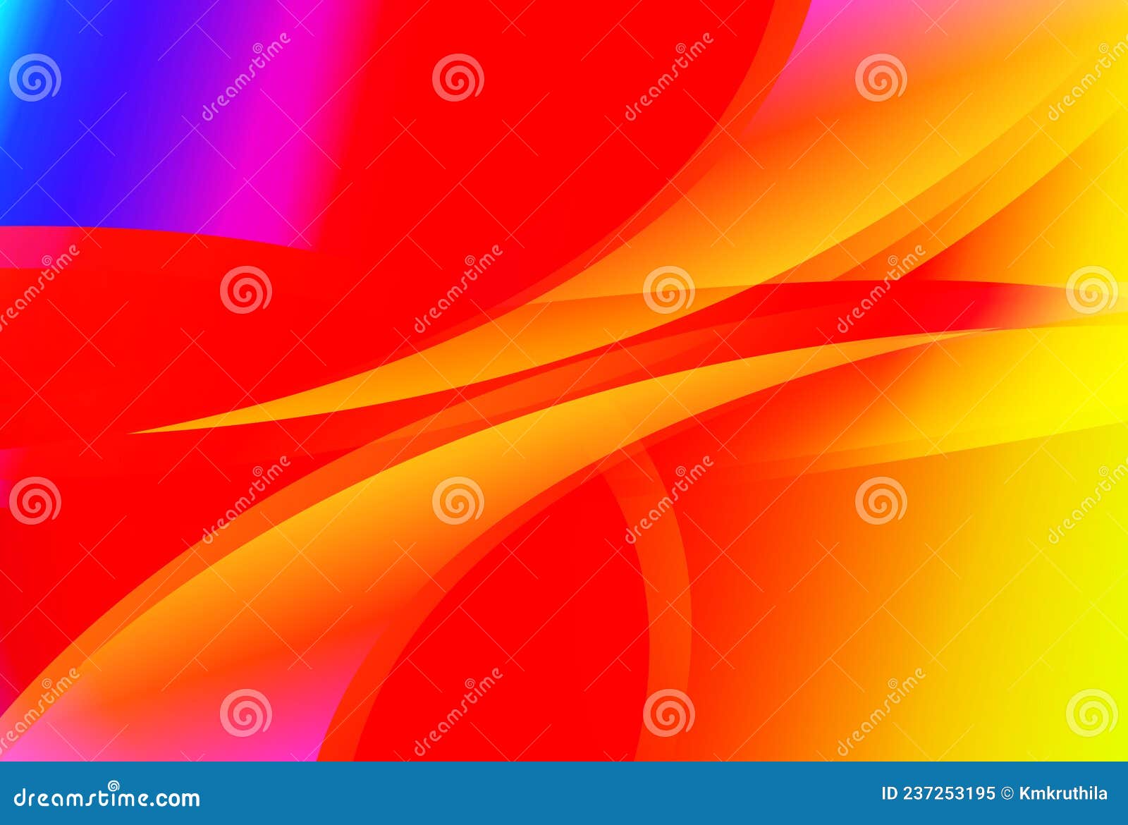 Abstract Red Yellow and Blue Gradient Wavy Background Vector ...