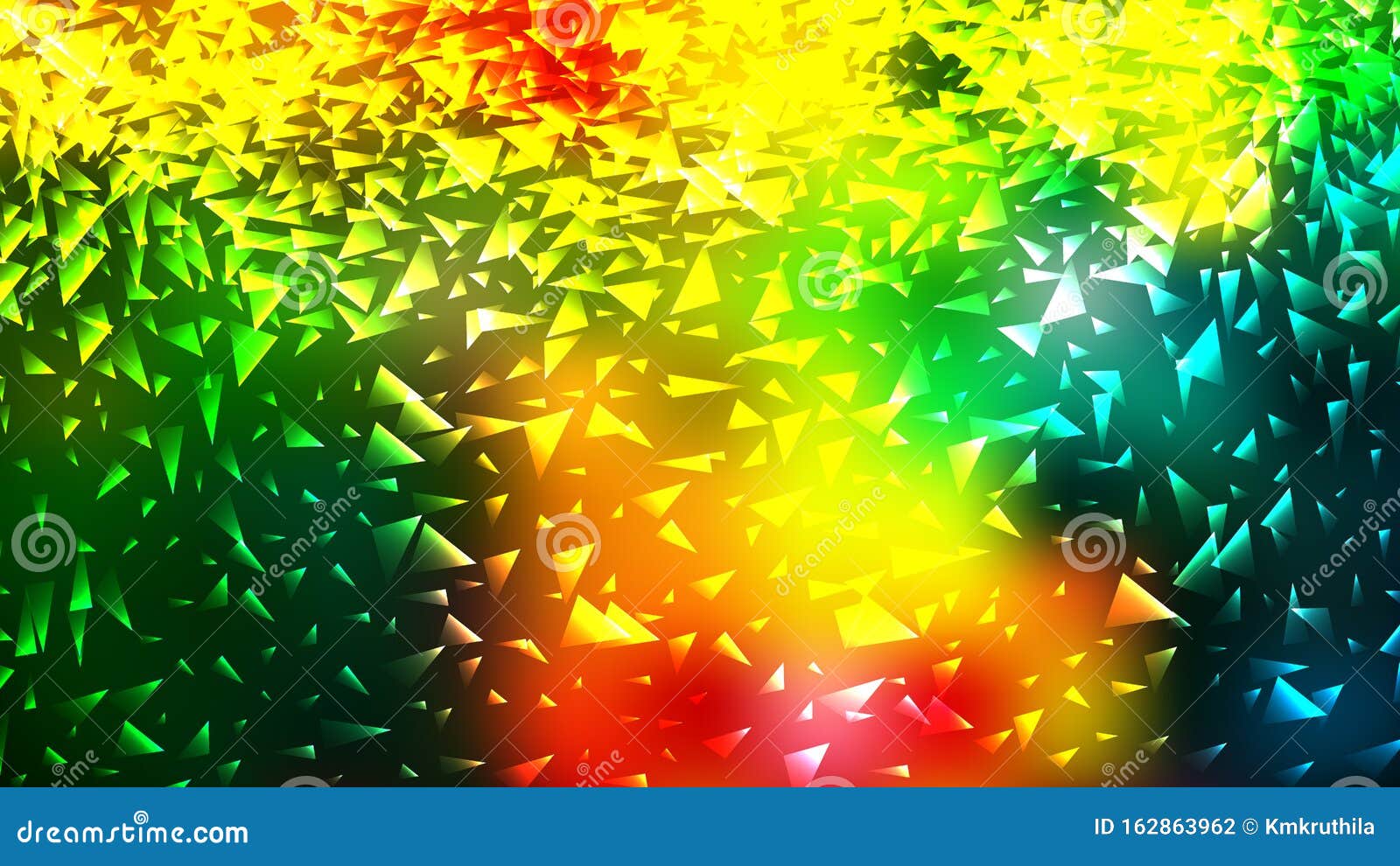 Abstract Red Yellow and Green Geometric Triangle Background Vector ...