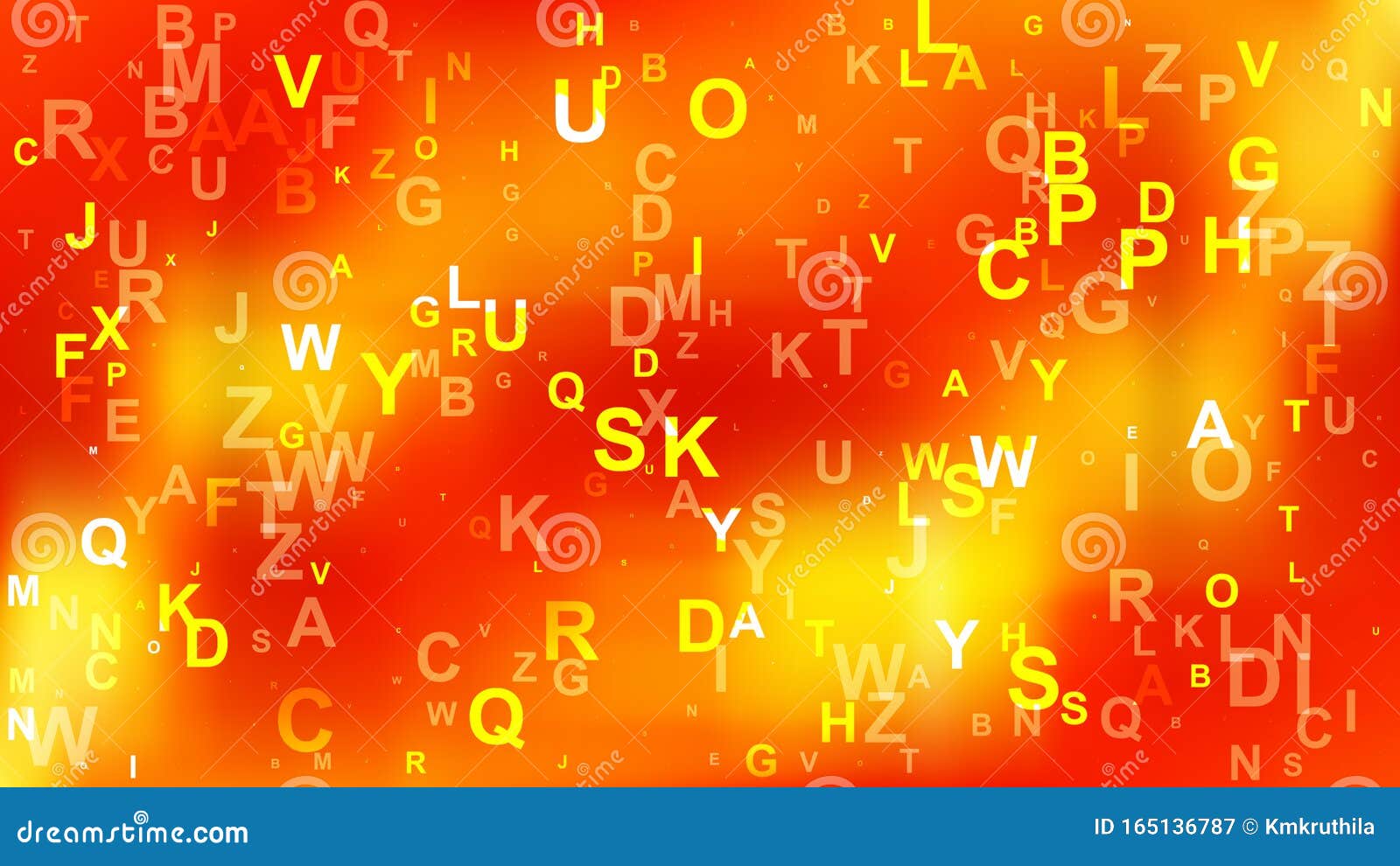 Abstract Red and Yellow Random Alphabet Background Vector Art Stock ...