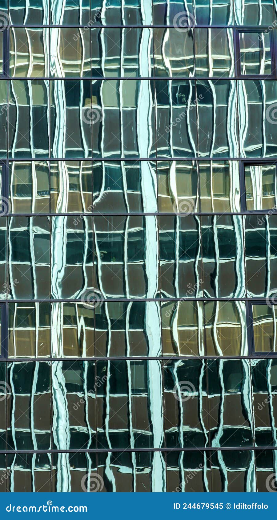 An Abstract Reflection of a Building on an Exterior of a Window Stock ...