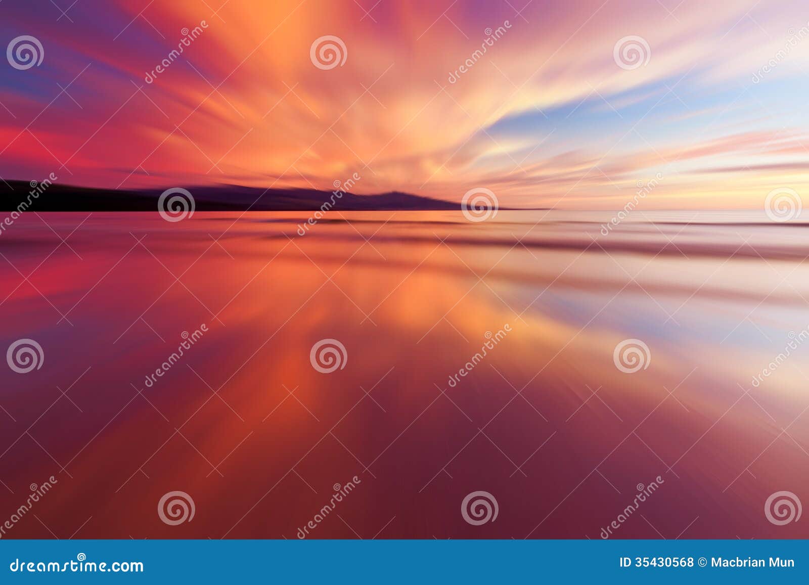 Abstract Reflection of Colorful Sunset Stock Photo - Image of blue ...