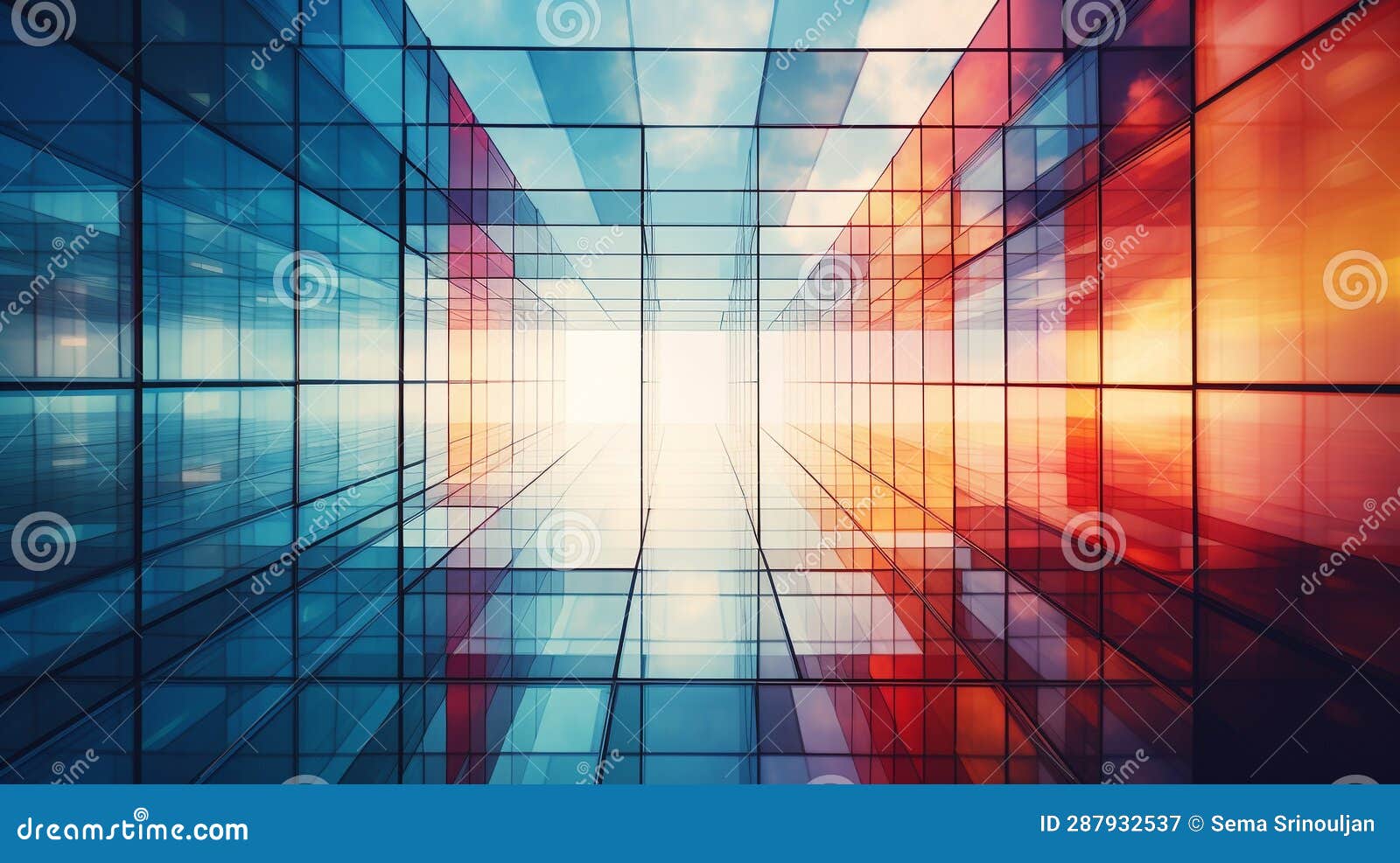 Abstract Reflection of a Glass Window Pattern. - Generative Ai Stock ...