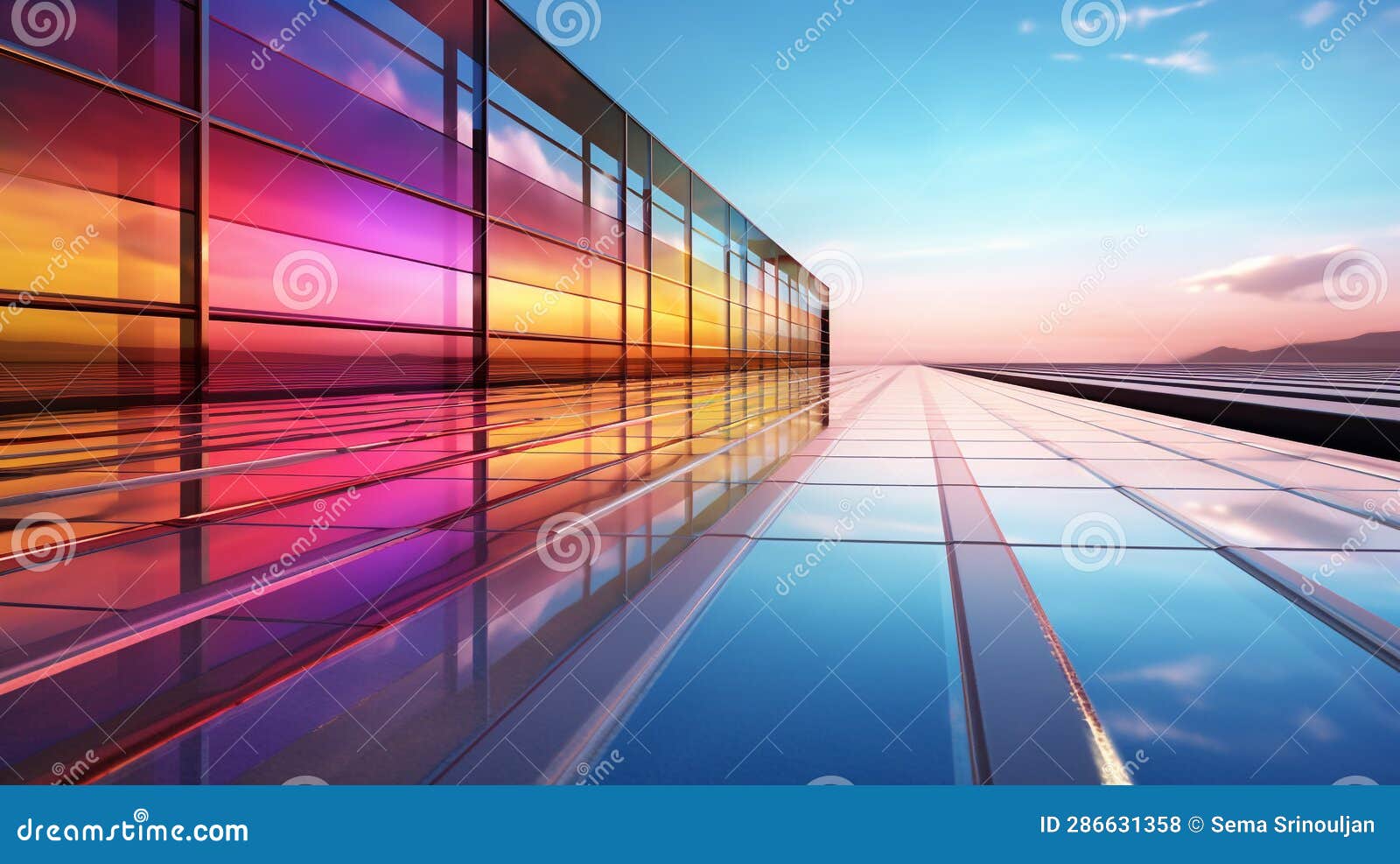 Abstract Reflection of a Glass Window Pattern. - Generative Ai. Stock ...