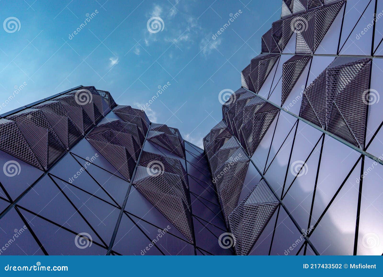 Abstract Reflection of Modern City Facades. Modern Office Building ...