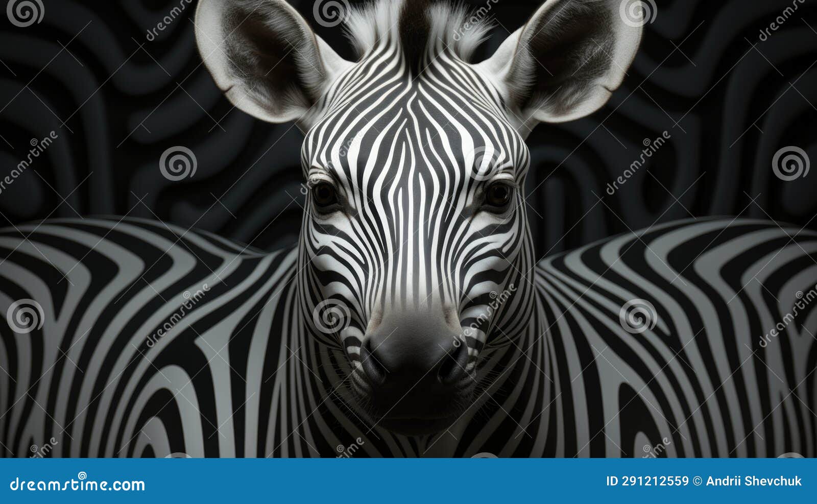 Abstract Reflection of a Zebra from Two Sides Stock Illustration ...