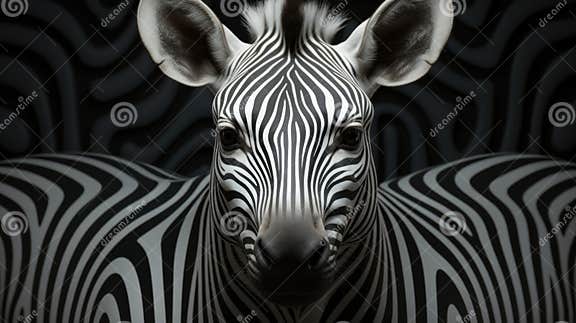 Abstract Reflection of a Zebra from Two Sides Stock Illustration ...