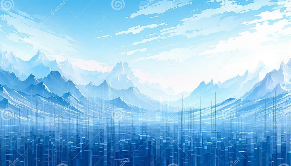 Abstract Reflections Blue Waves and Patterns in Dynamic Backdrop Serene ...