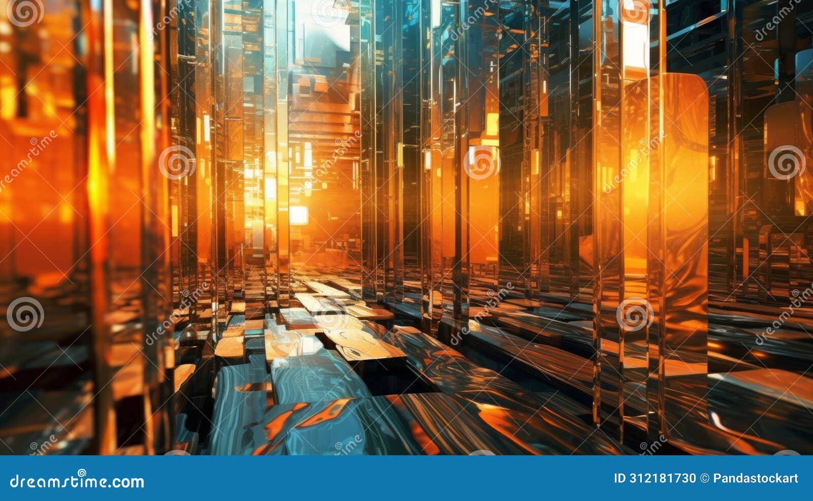 Abstract Reflections and Distortions in Glass Surfaces, Creating a ...