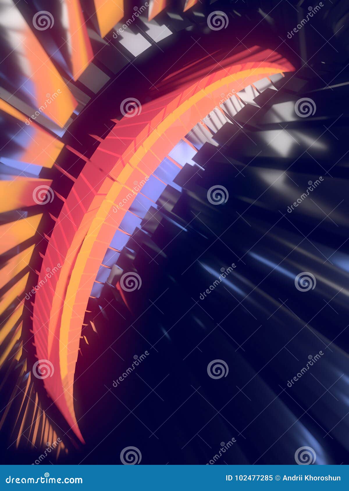 Abstract Reflective Shiny Plastic Shape 3d Rendering Stock Illustration ...