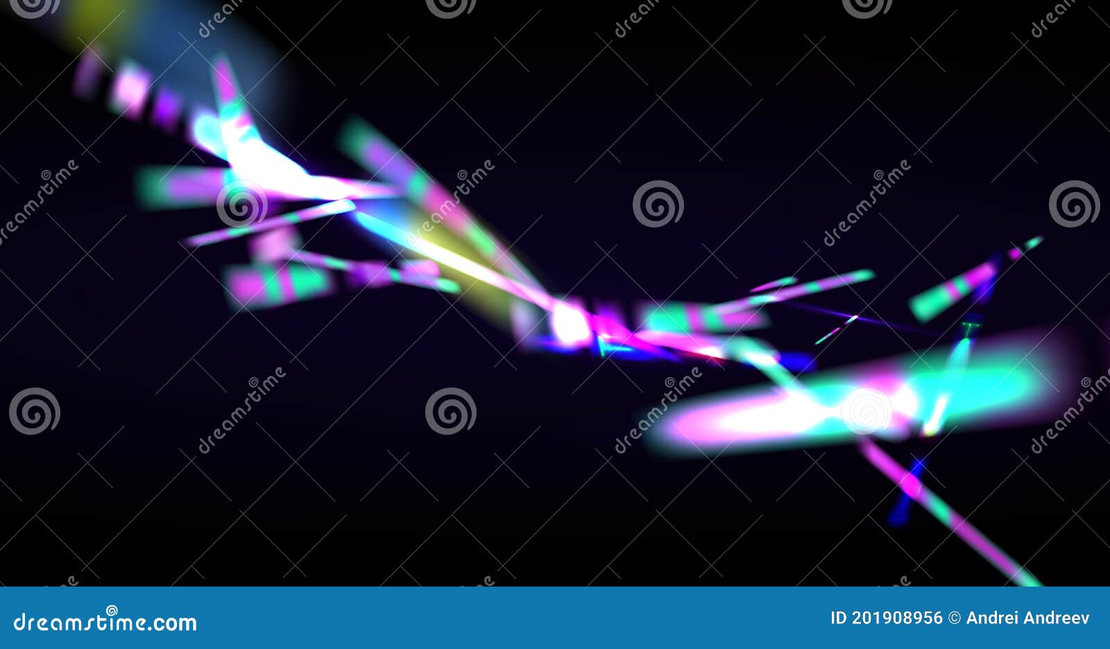 Abstract Refraction Glow Effect on Black Background Stock Vector ...