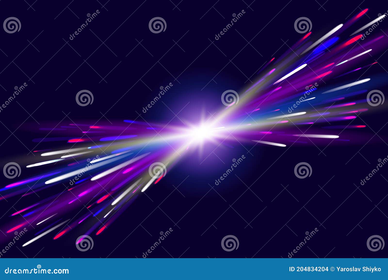 Abstract Refraction Glow Effect on Black Background Stock Vector ...