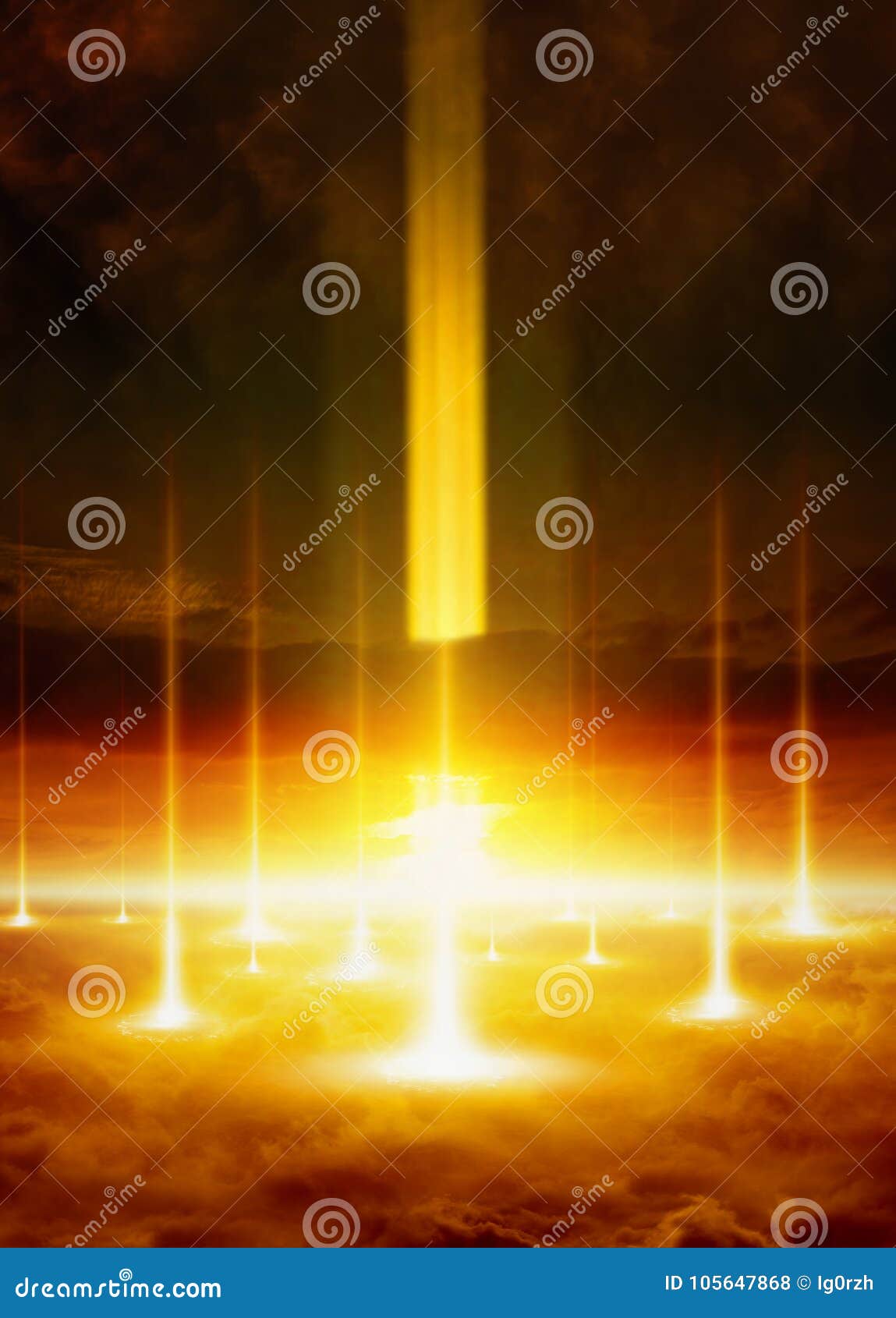 End of World, Judgment Day, Powerful Glowing Rays from Space Hit Stock ...