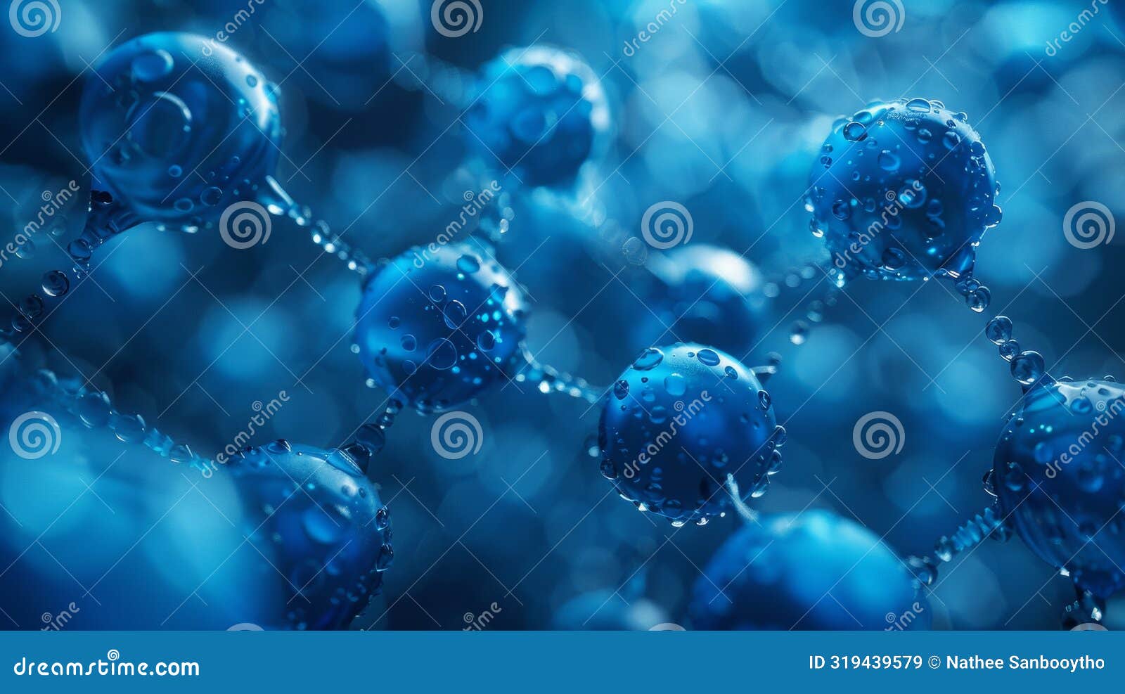 Abstract Render of Atoms and Molecules Stock Illustration ...