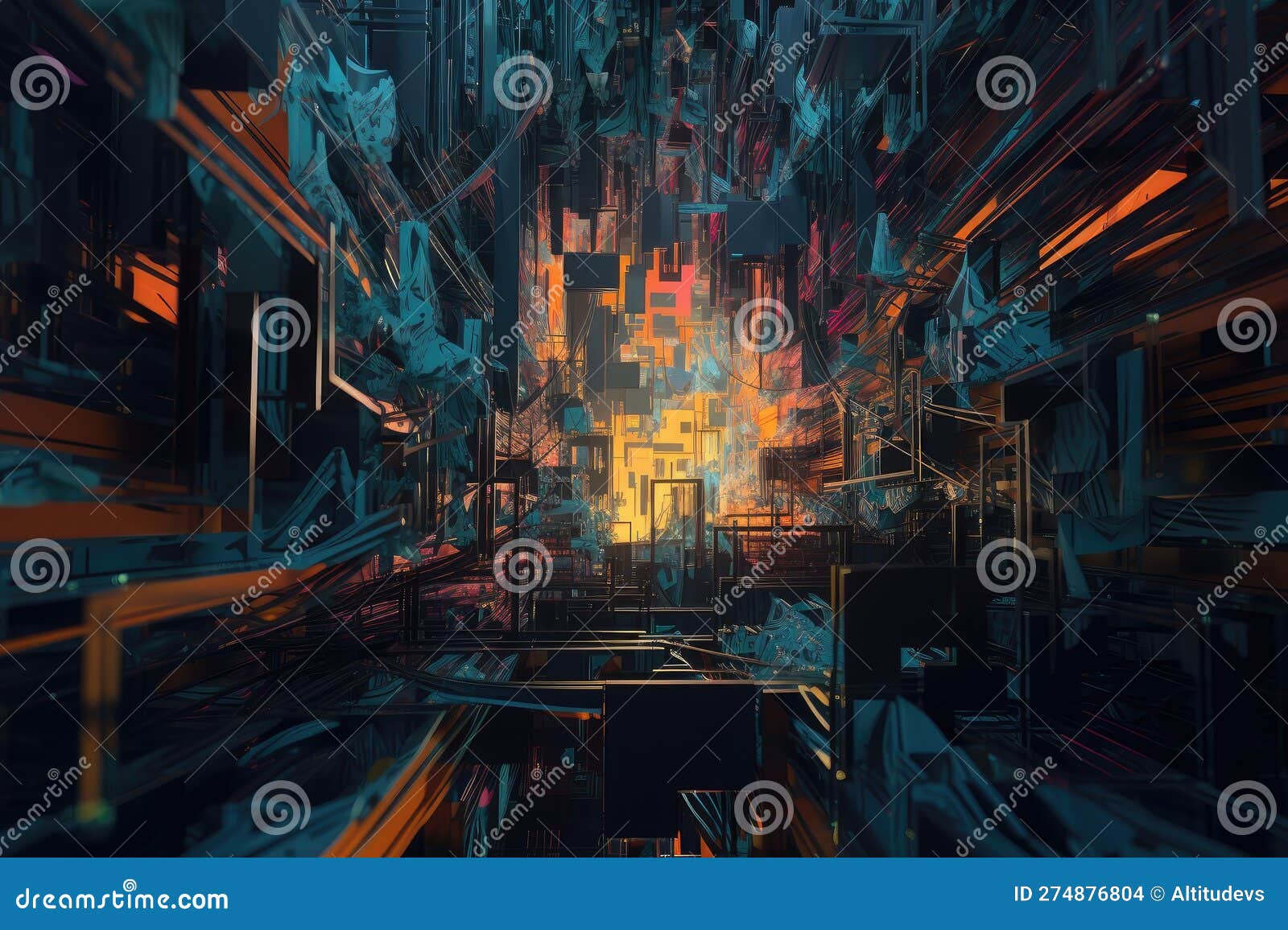 Abstract Render of Glitchy Digital Environment, with Hidden Details and ...