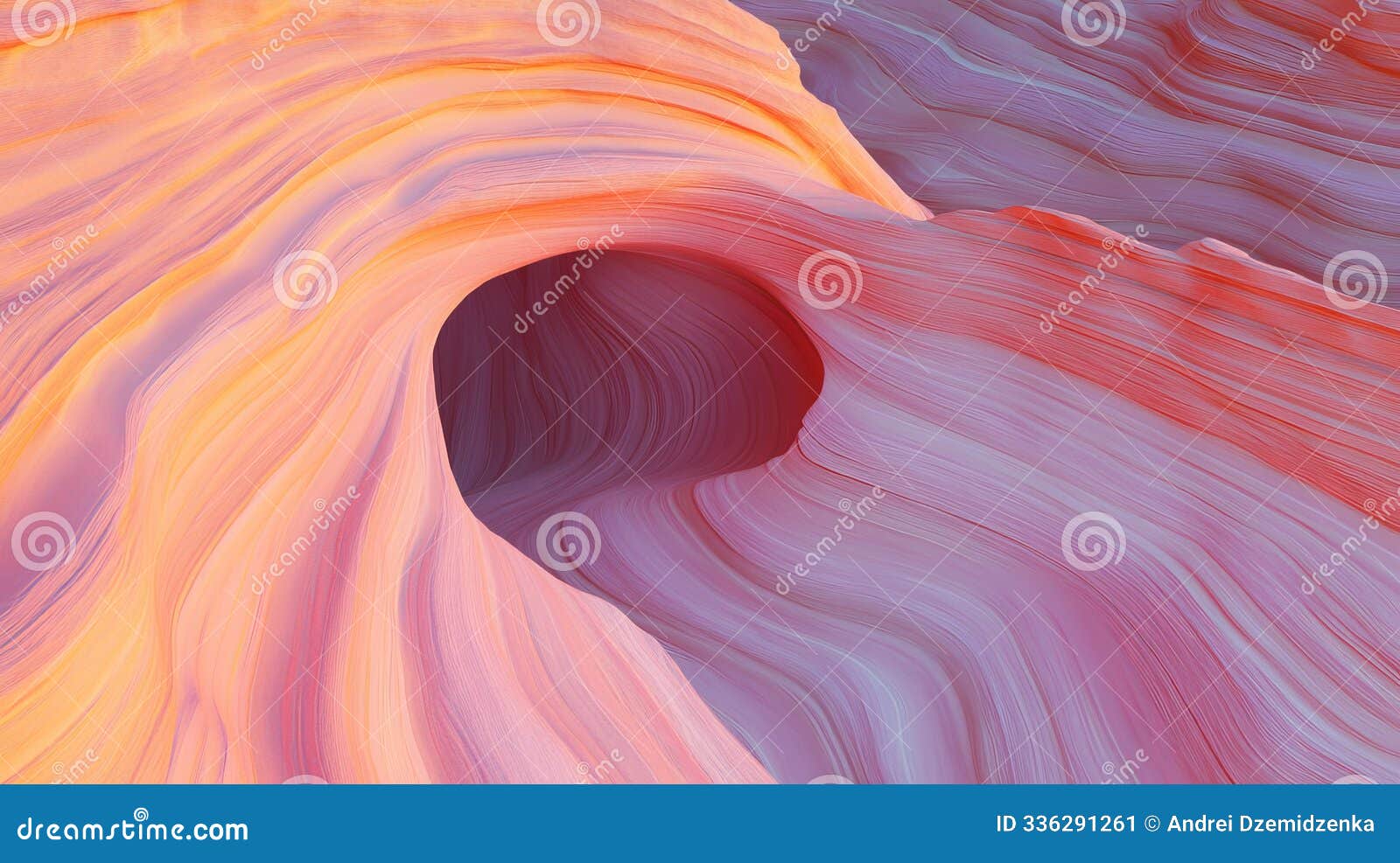 The Abstract Rendering Features Organic, Undulating Forms with a Pink ...