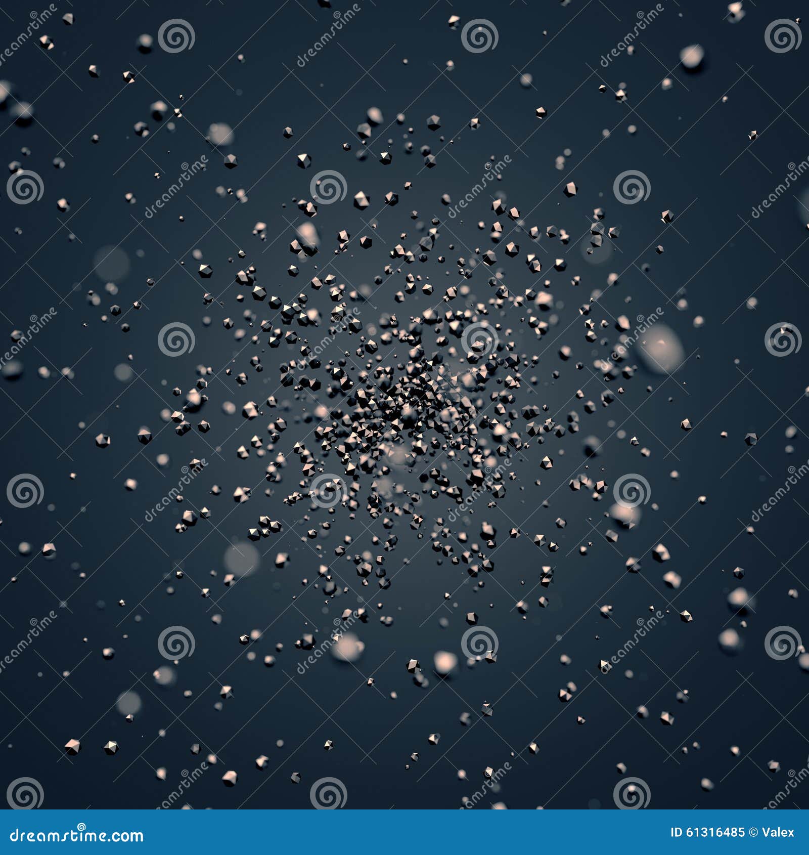 Abstract Rendering of Low Poly Chaotic Particles Stock Illustration ...