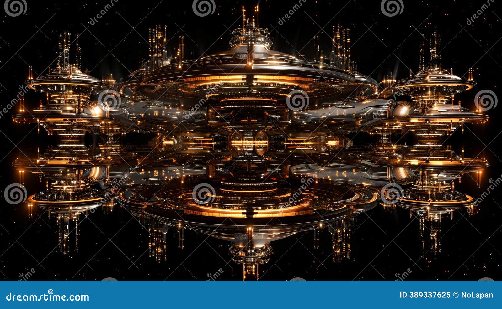 A Cityscape With Advanced Cooling Towers Combating A Heatwave Under A ...