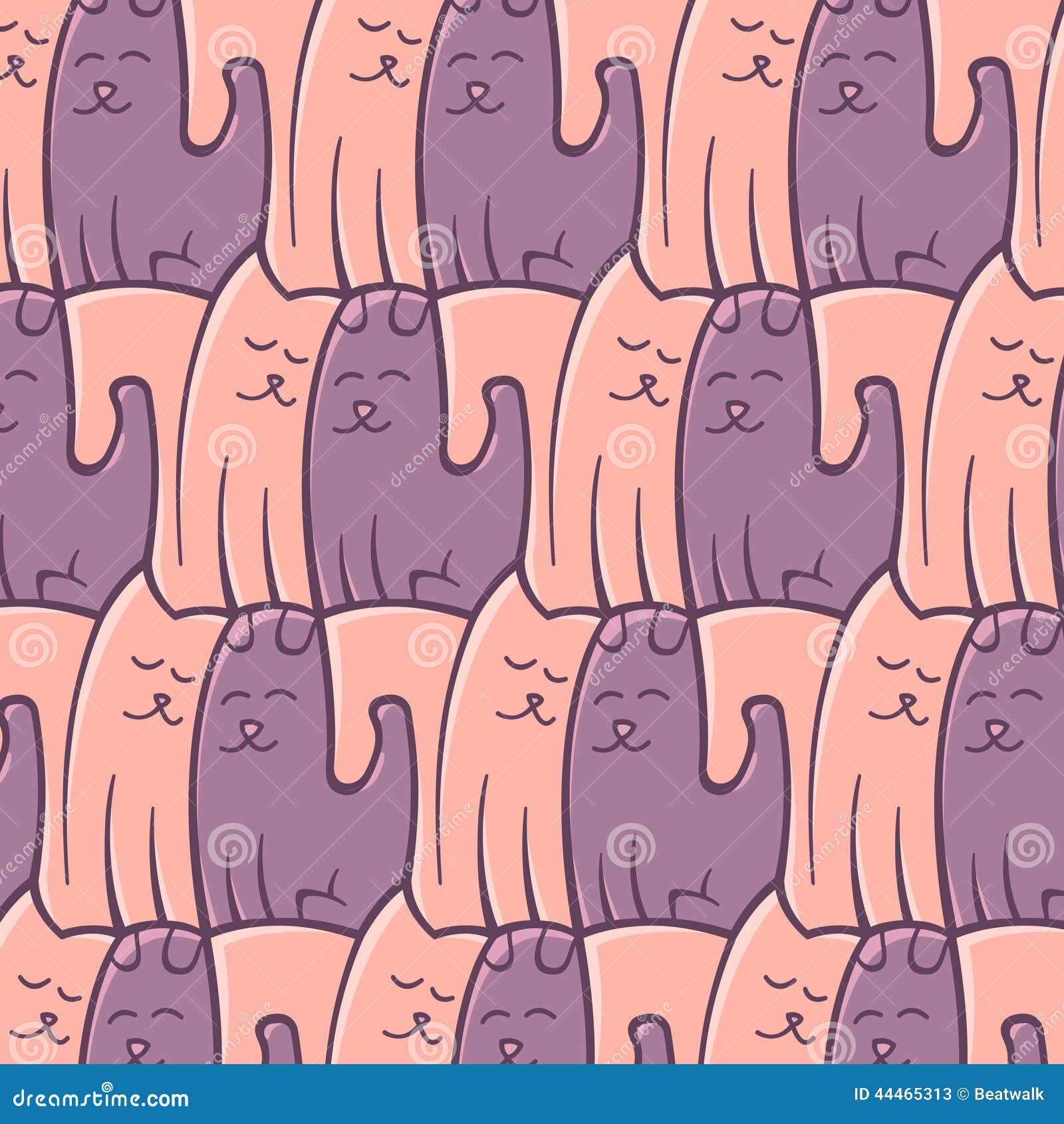 Abstract Repeat Pattern Cats Dogs Romantic Stock Vector - Illustration ...