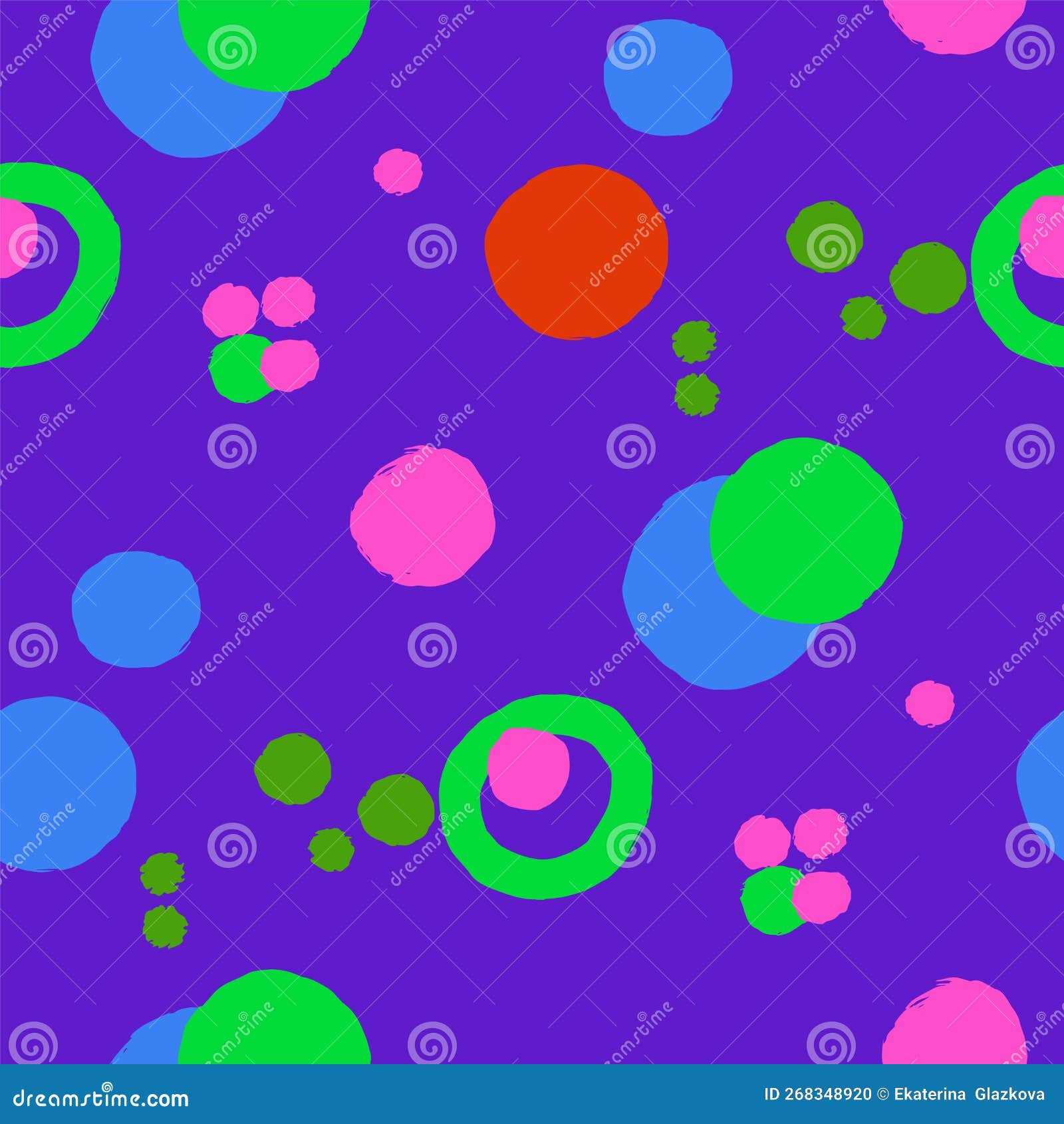 Abstract Repeated Seamless Pattern of Various Bright Circular Shapes ...