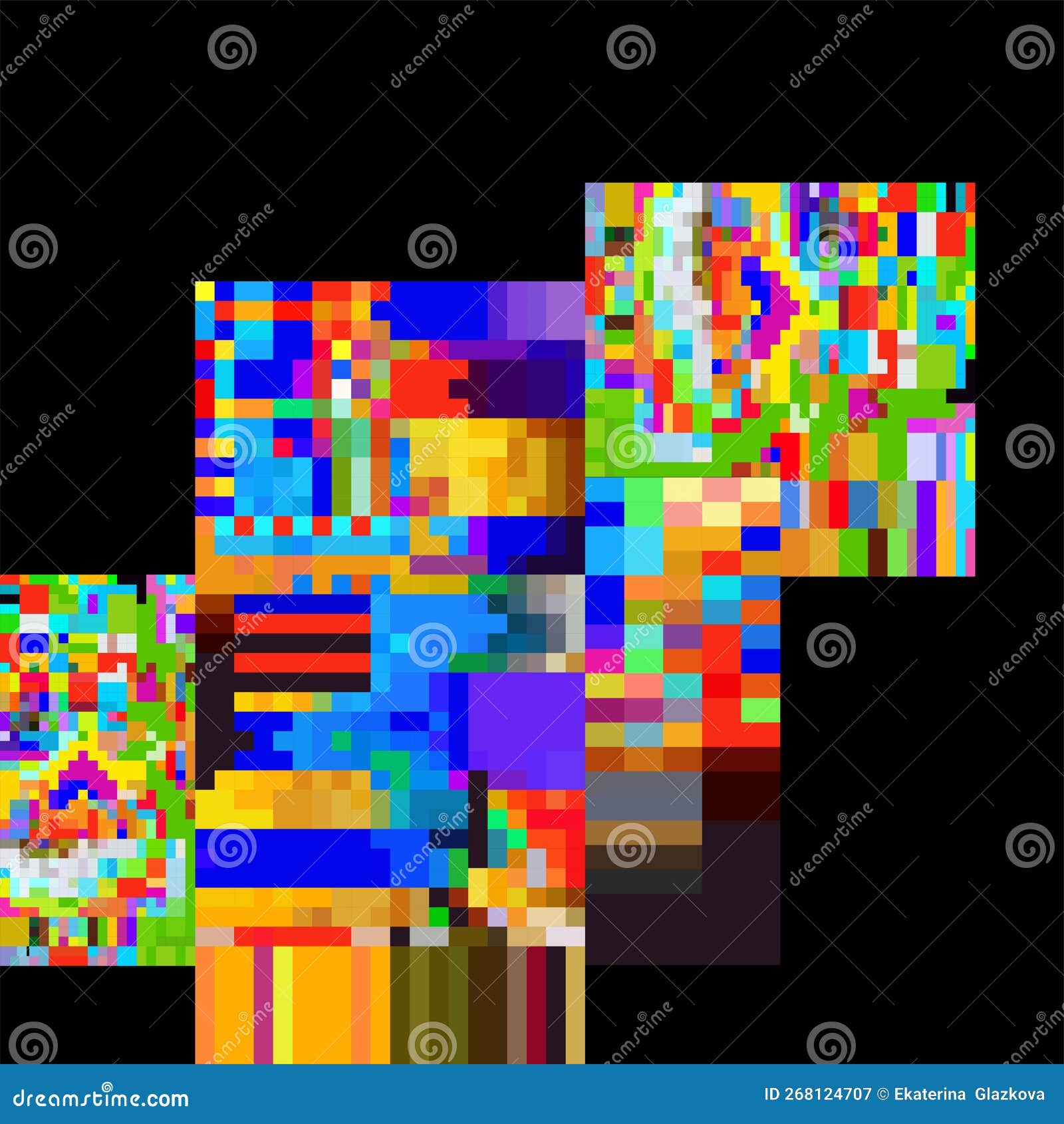 Abstract Repeated Seamless Pattern of Various Bright Rectangles. Stock ...