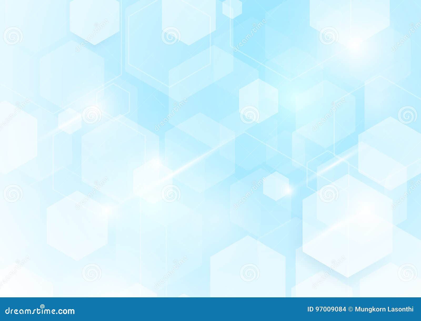 Abstract Repeating Hexagonal Shape on Blue and White Background Stock ...