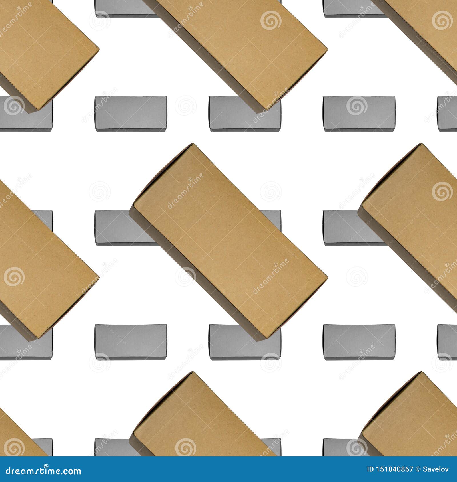 Abstract Repeating Seamless Background of Cardboard Boxes Stock Image ...