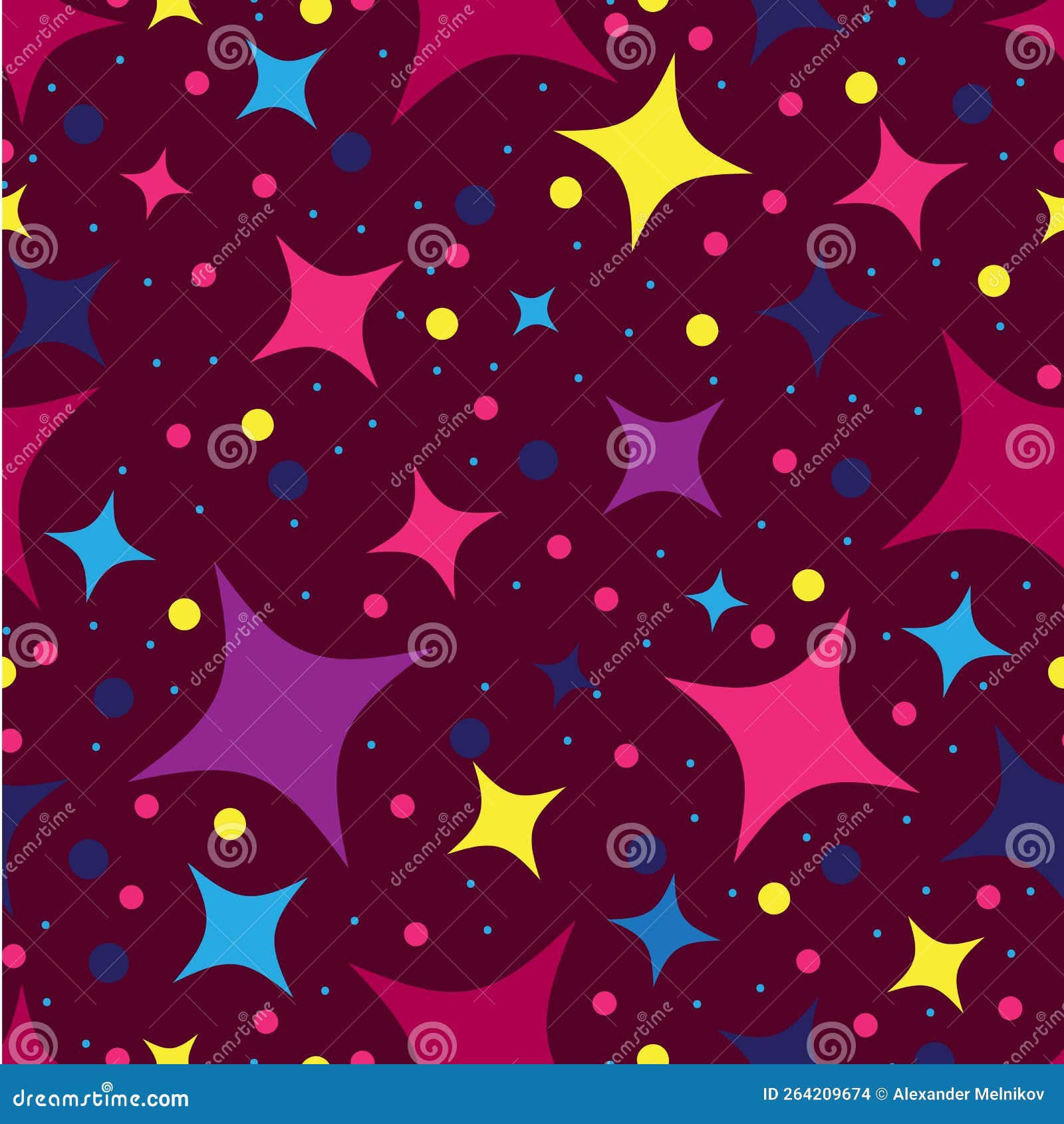 Abstract Repeating Seamless Background from Different Sized Stars Stock ...