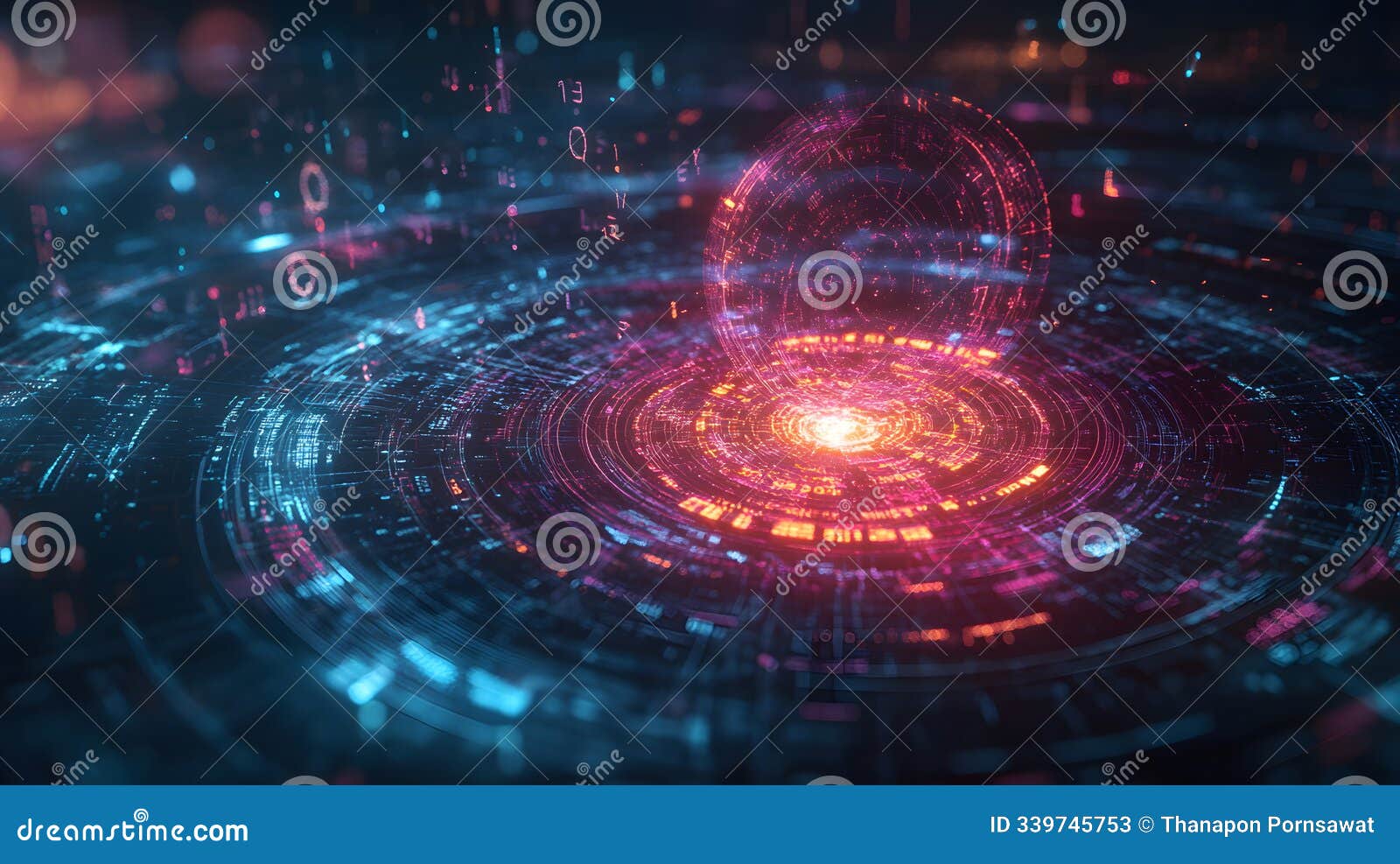 An Abstract Representation of AI As a Glowing Holographic Entity Stock Illustration ...