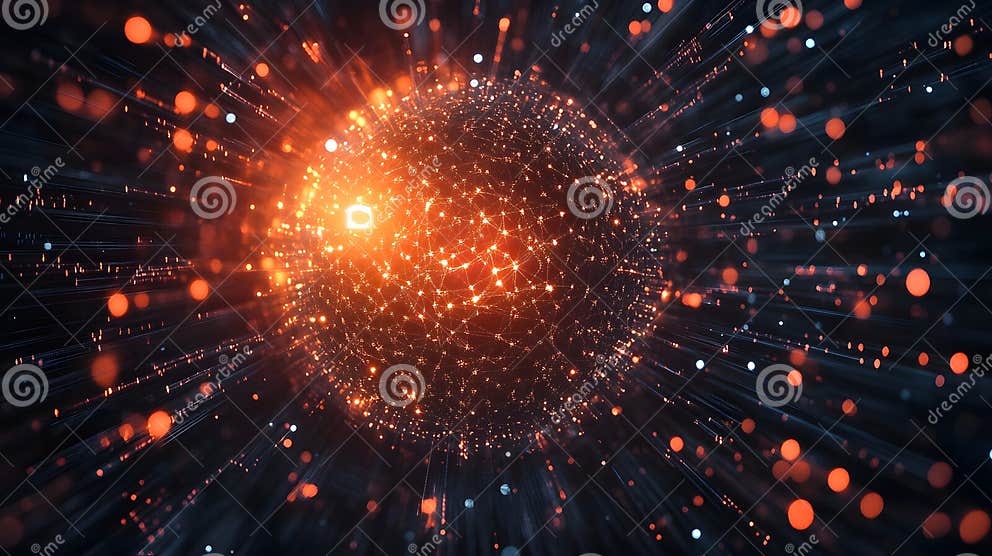 An Abstract Representation of AI As a Glowing Quantum Computer Stock Illustration - Illustration ...