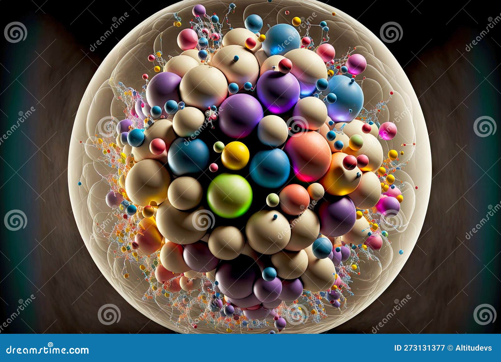 Abstract Representation of Atom with Particles on Atom Orbit Stock ...