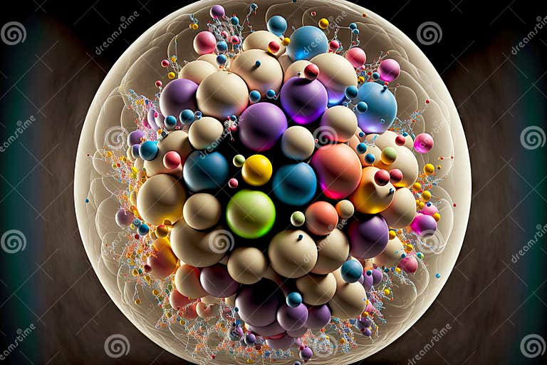 Abstract Representation of Atom with Particles on Atom Orbit Stock ...