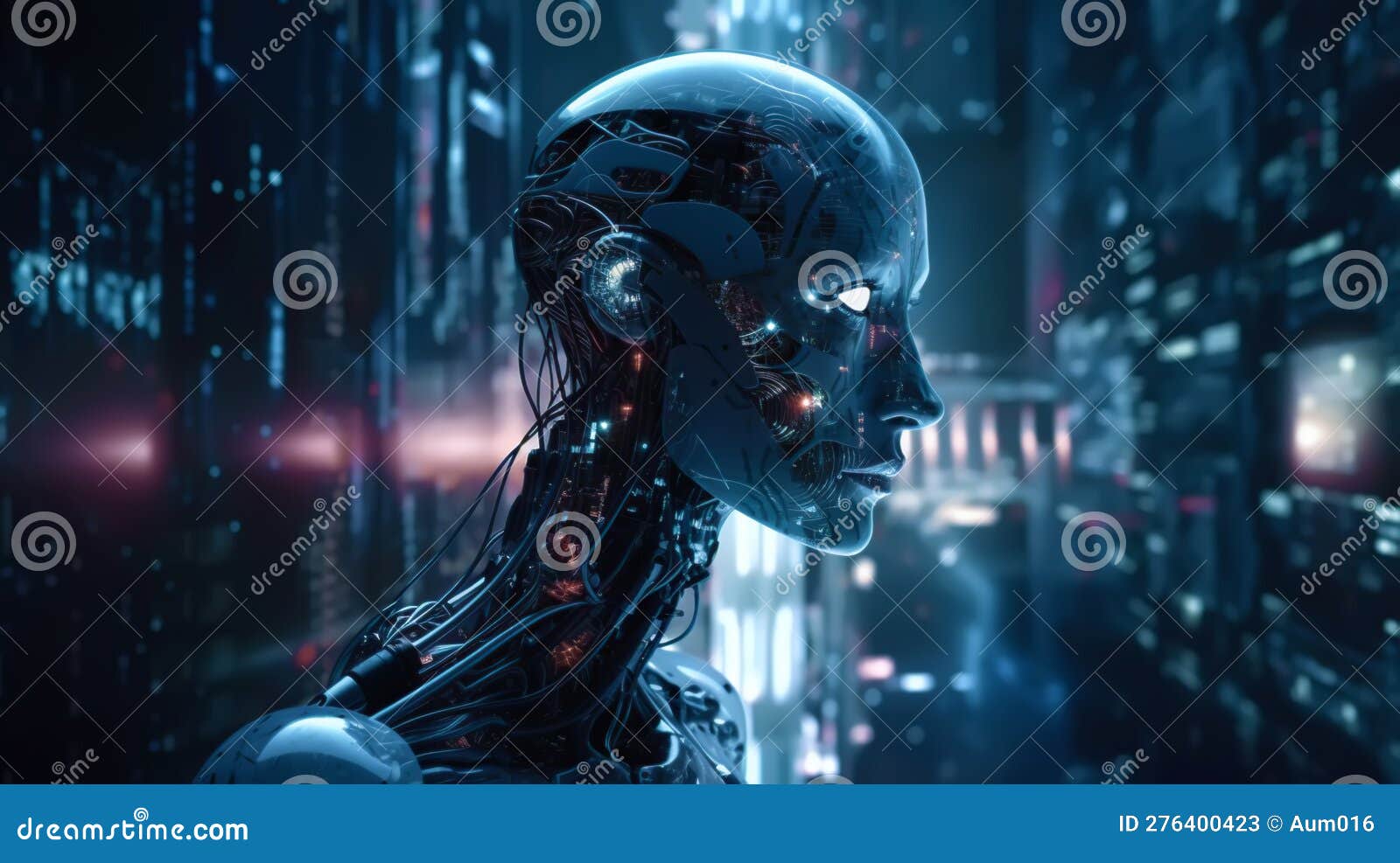 Representation Of Artificial Intelligence Processes Royalty Free Stock