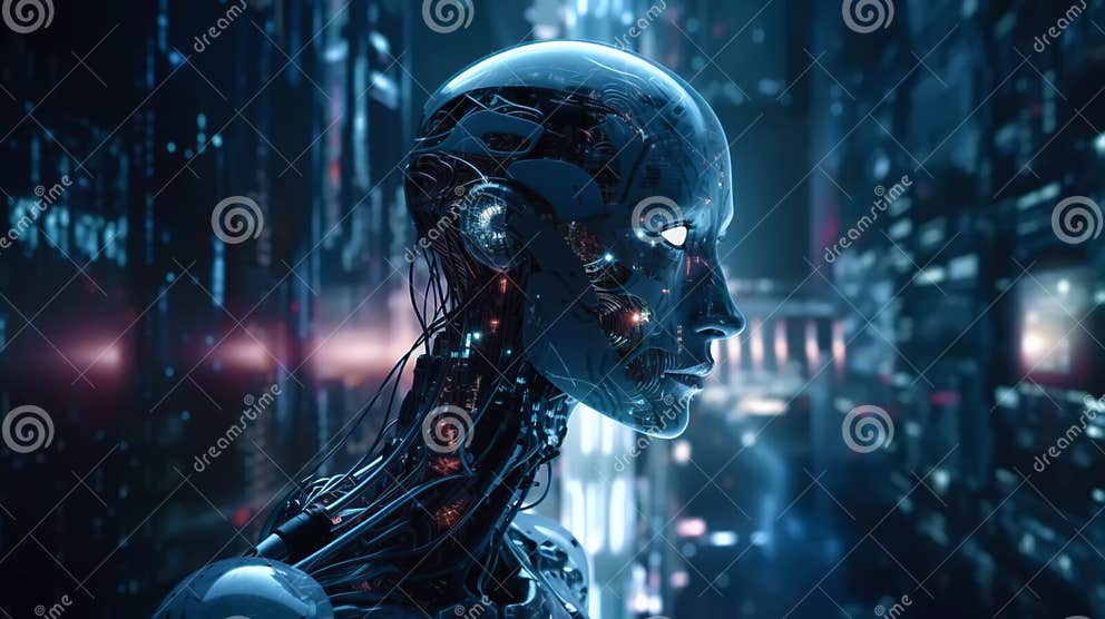 Abstract Representation. Binary Code of the Artificial Intelligence ...