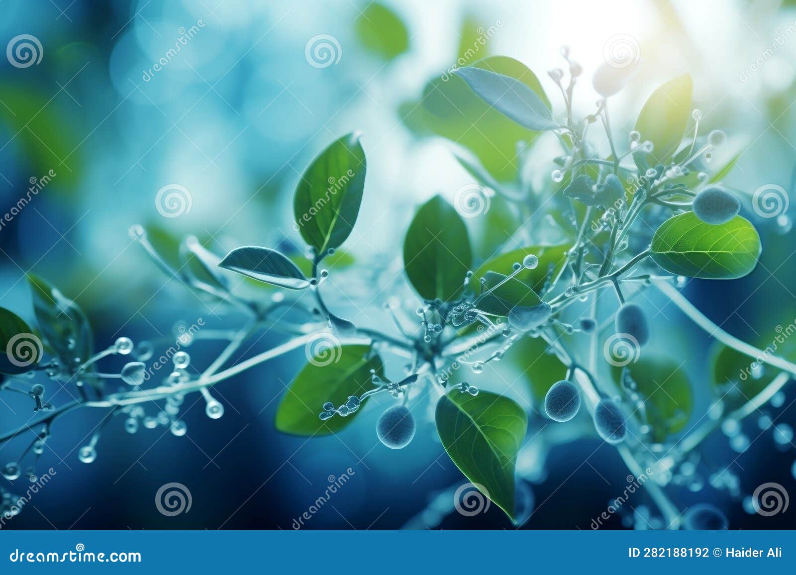 Abstract Representation of Biotechnology, Leaves, and Molecules ...