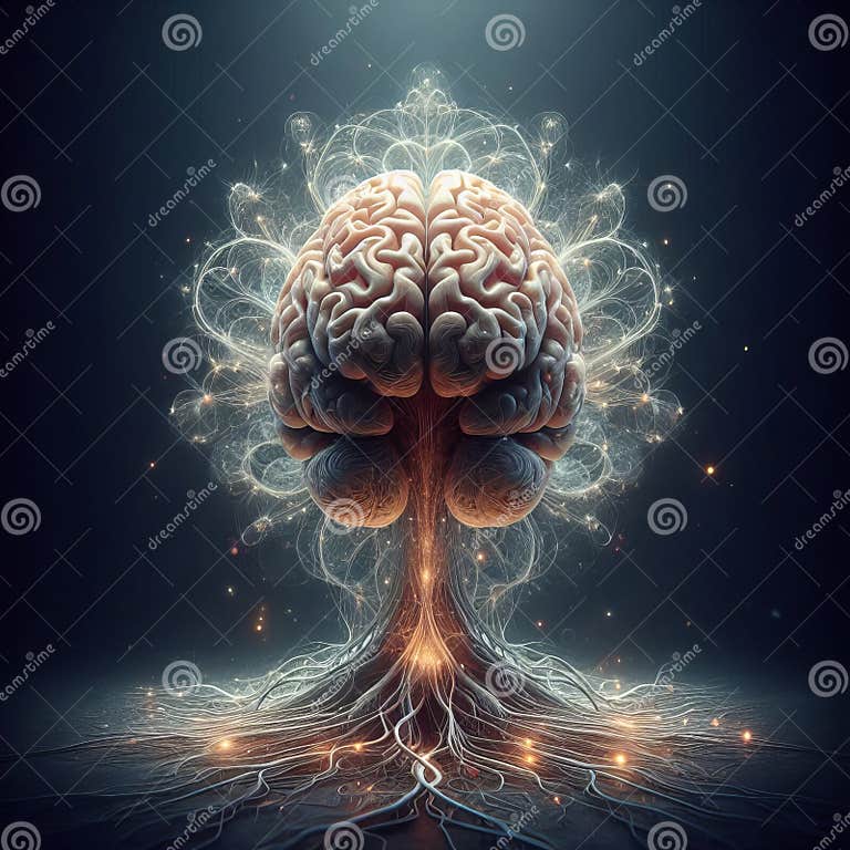 Abstract Representation of a Brain with Neural Connections Stock Image ...