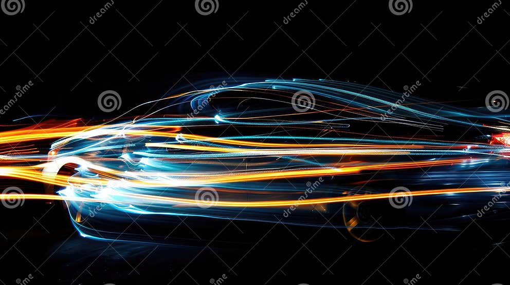 Abstract Car Crash with Motion Blur and Light Effects Stock Image ...