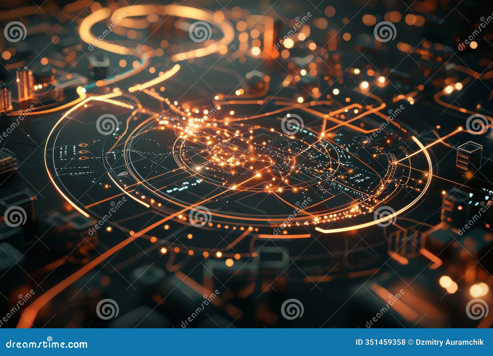 An Abstract Representation of a City Network, Rendered Digitally with ...