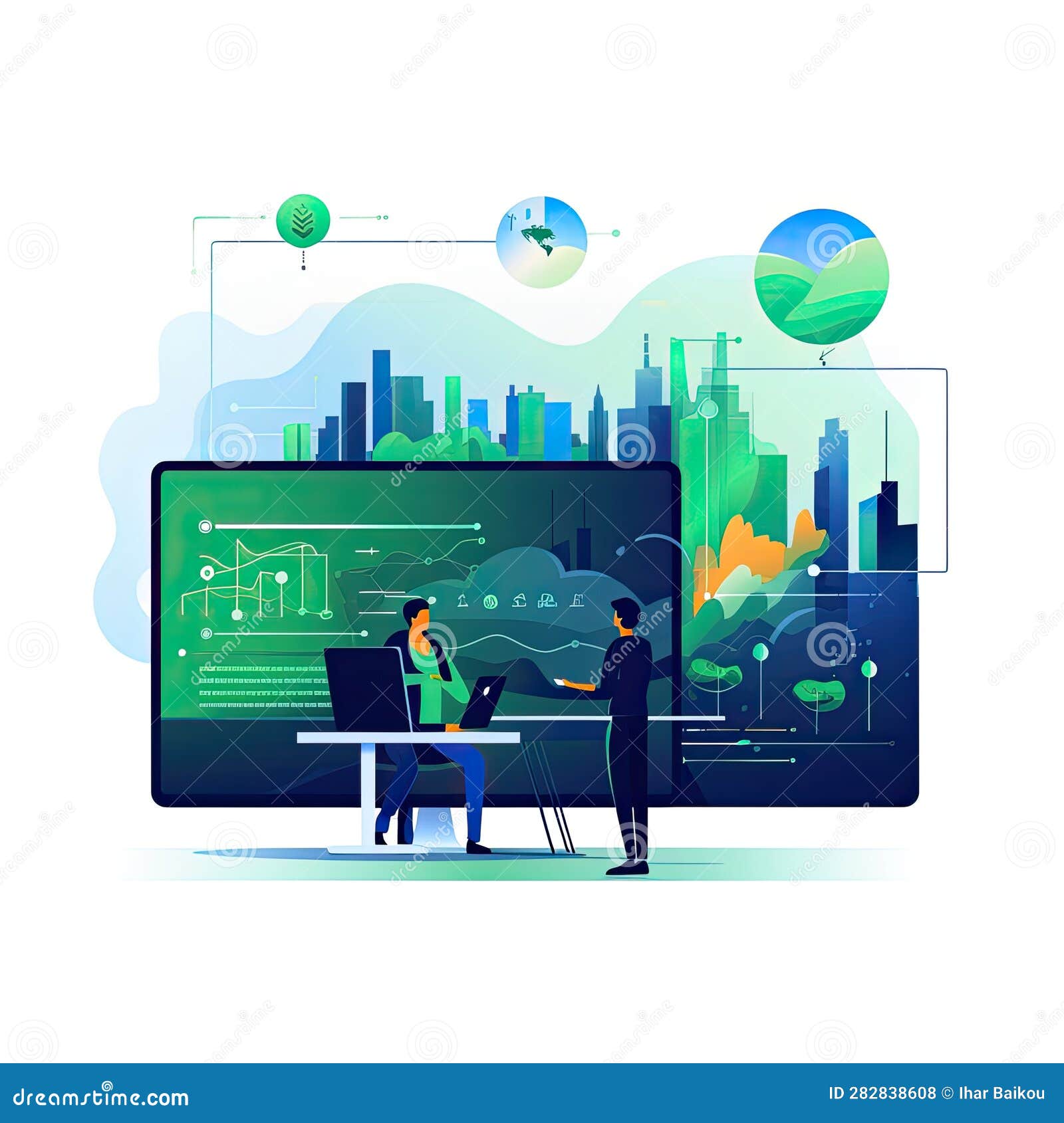 Digital Framework it Infrastructure on a White Background Stock ...