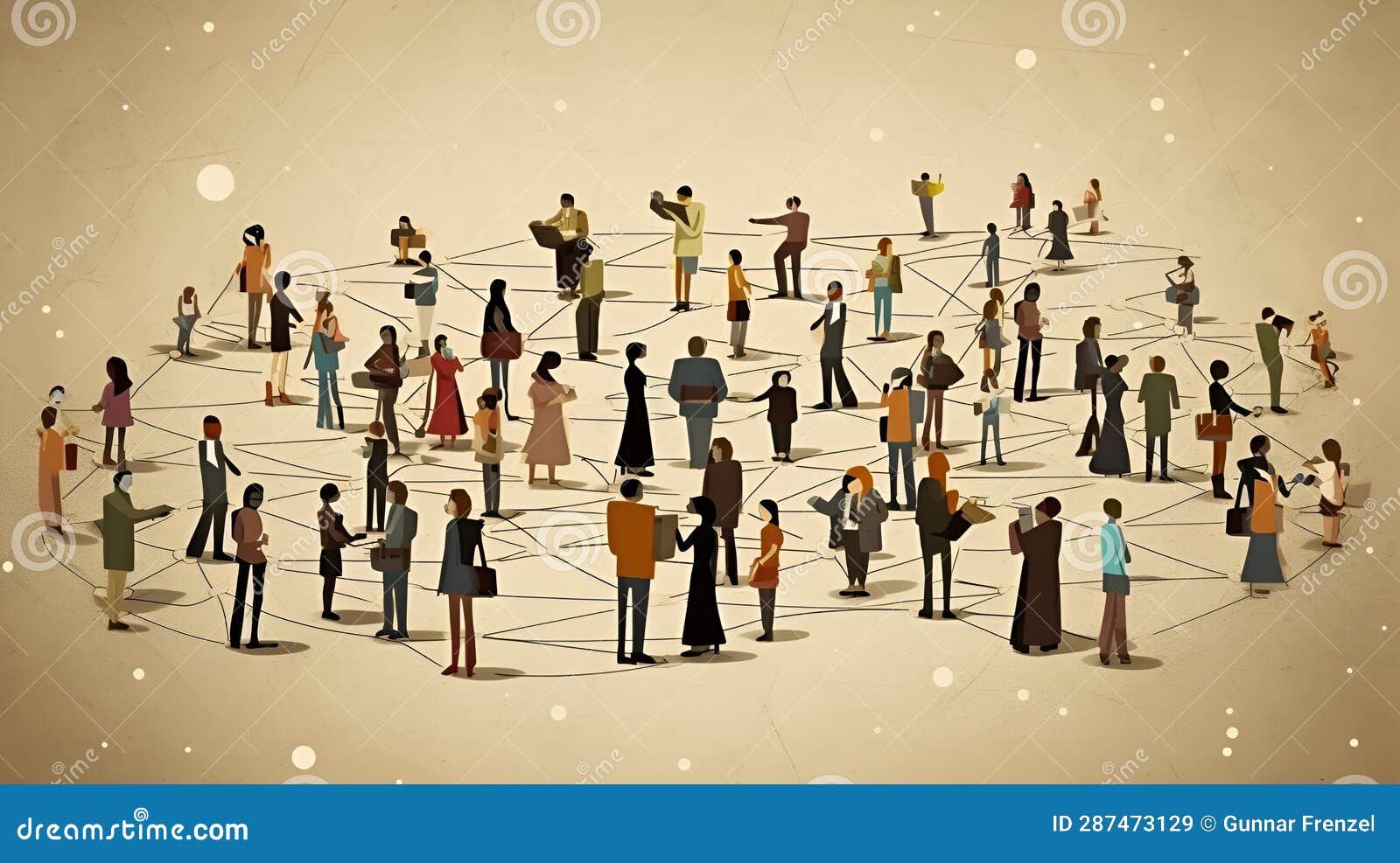 Abstract Representation of Connecting People and Social Media Stock ...