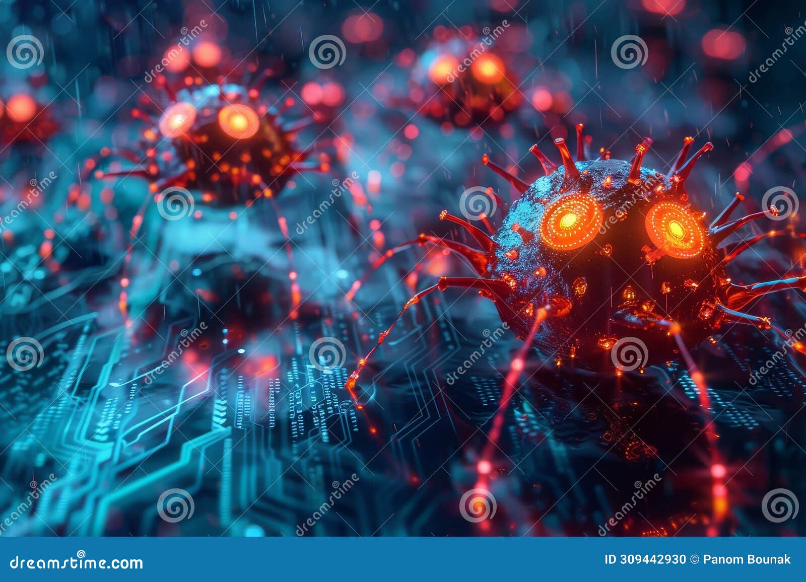 Abstract Representation Cyber Attach of Virus in a Digital ...