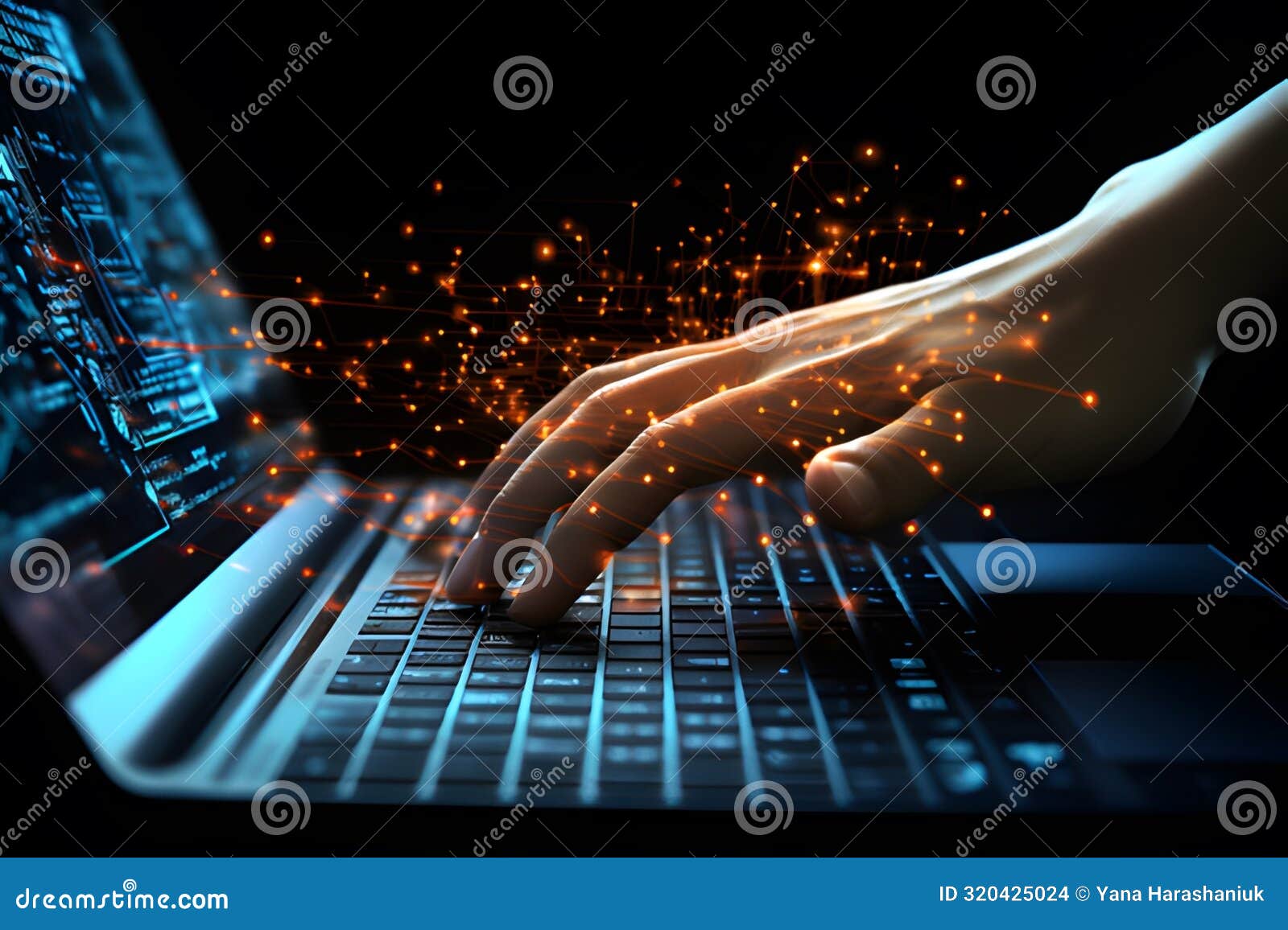 Cybersecurity With Coding Binary Digits And A Hacker Theme Neural