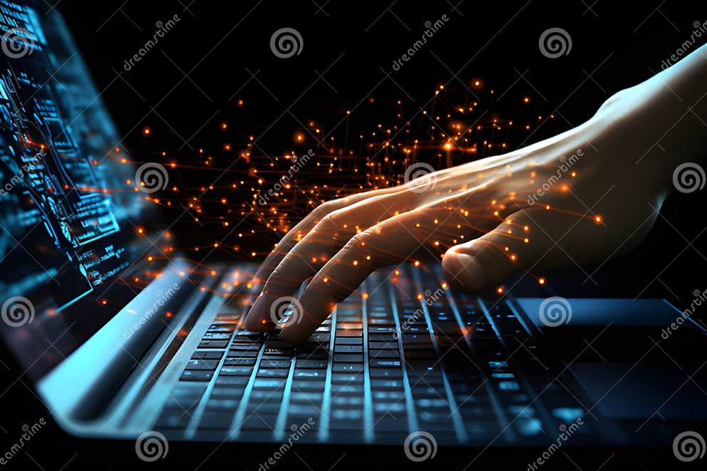 Cybersecurity with Coding, Binary Digits, and a Hacker Theme. Neural ...