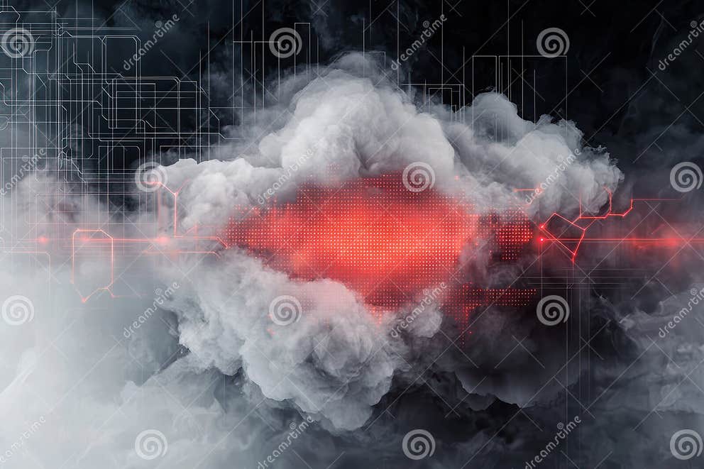 Abstract Representation of Data Breach with Highlighted Region in Cloud ...